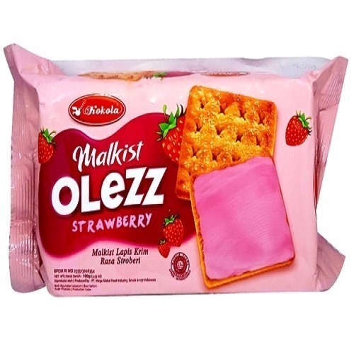 Jual S68277 KOKOLA MALKIST OLEZZ STRAWBERRY BISCUIT 100GR MAJU BERSAMA ...