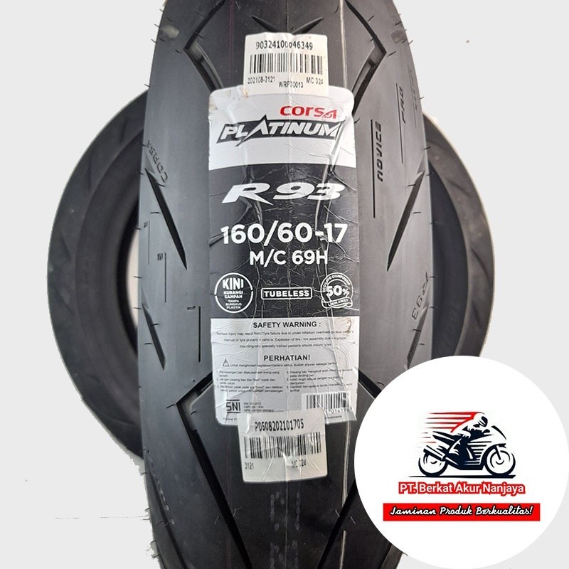 Jual Corsa Platinum R93 160/60-17 Ban Motor Sport Tubeless BONUS Pentil ...