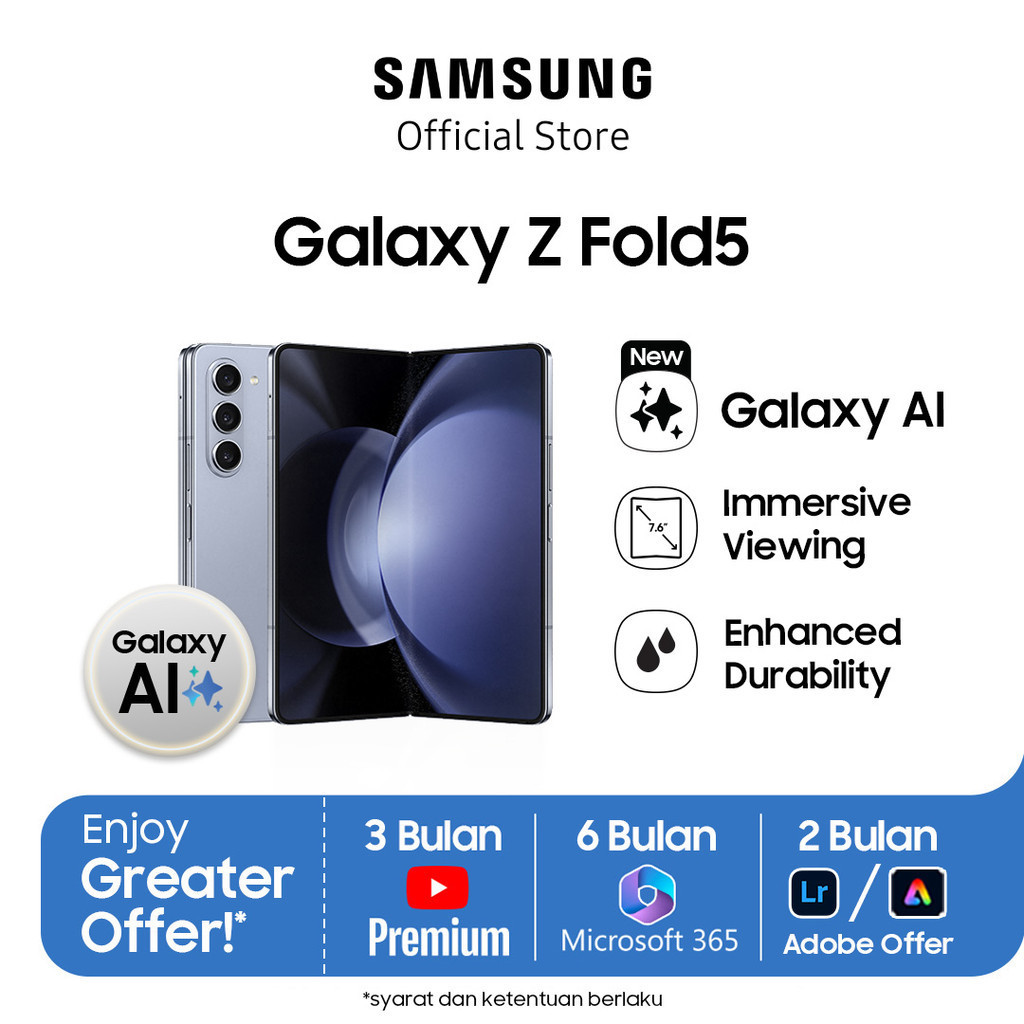 Jual Samsung Galaxy Z Fold5 12/1TB - Icy Blue, Handphone AI | Shopee ...
