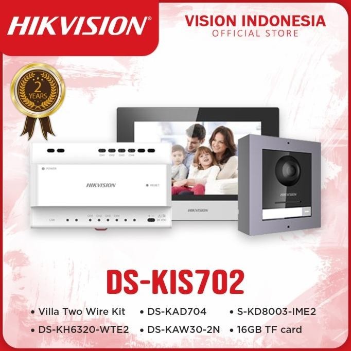 Jual HIKVISION DS-KIS702 VIDEO INTERCOM TWO WIRE KIT | Shopee Indonesia
