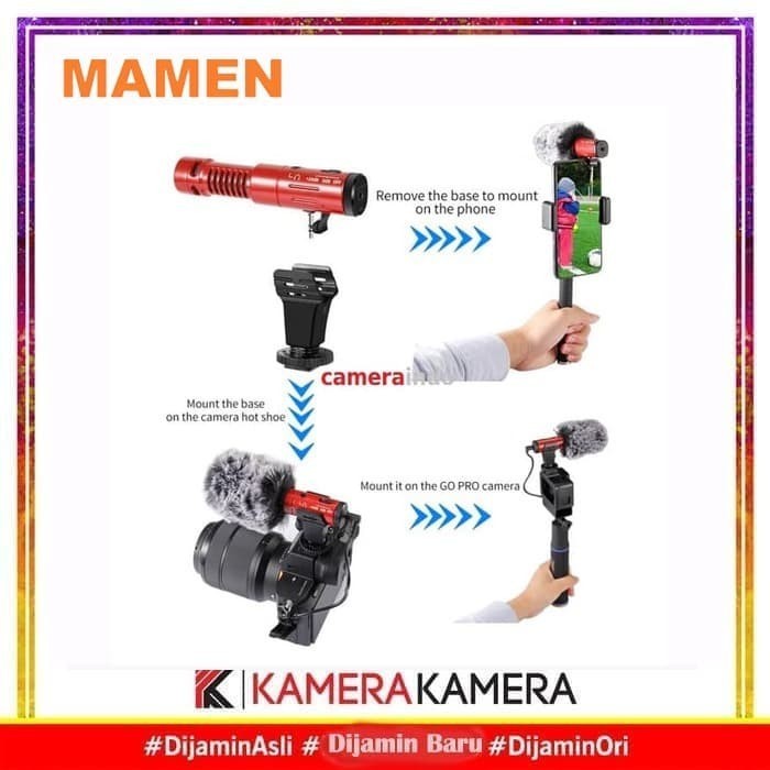 Jual Mamen Mic-07 Pro Mini Shotgun Mic Microphone For Camera ...