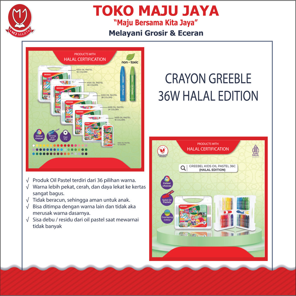 Jual CRAYON GREEBLE 36 Warna (HALAL EDITION) | Shopee Indonesia