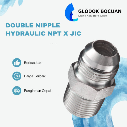 Jual 1/2" Double Nepel NPT x JIC Hex Nipple Hydraulic MB x MJ Size 1/2 Inch | Shopee Indonesia