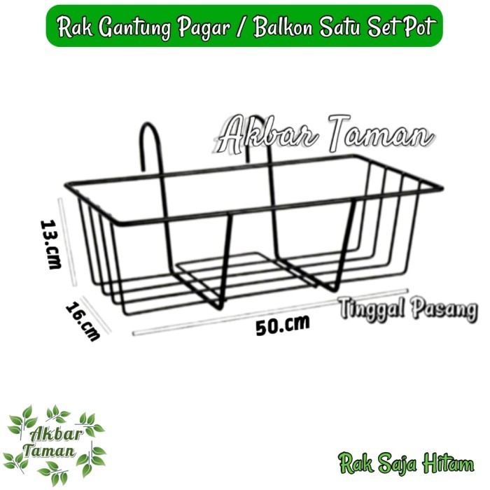 Jual Rak Gantung Besi Untuk Pagar / Balkon Rumah Panjang 50Cm Satu Set ...