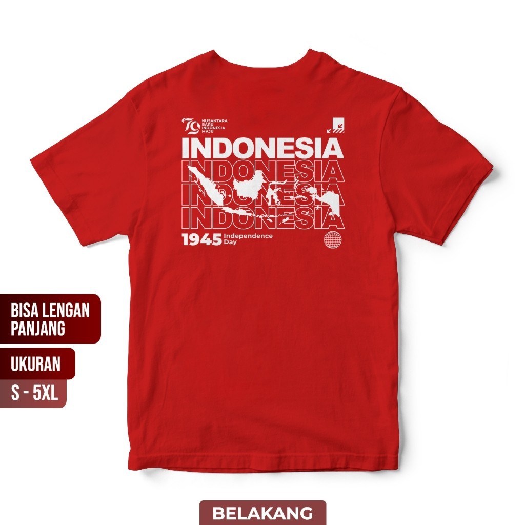 Jual Baju Kaos Kemerdekaan Indonesia 17 Agustus HUT RI 80 tahun 2025 - 20 Peta Indonesia - Baju ...
