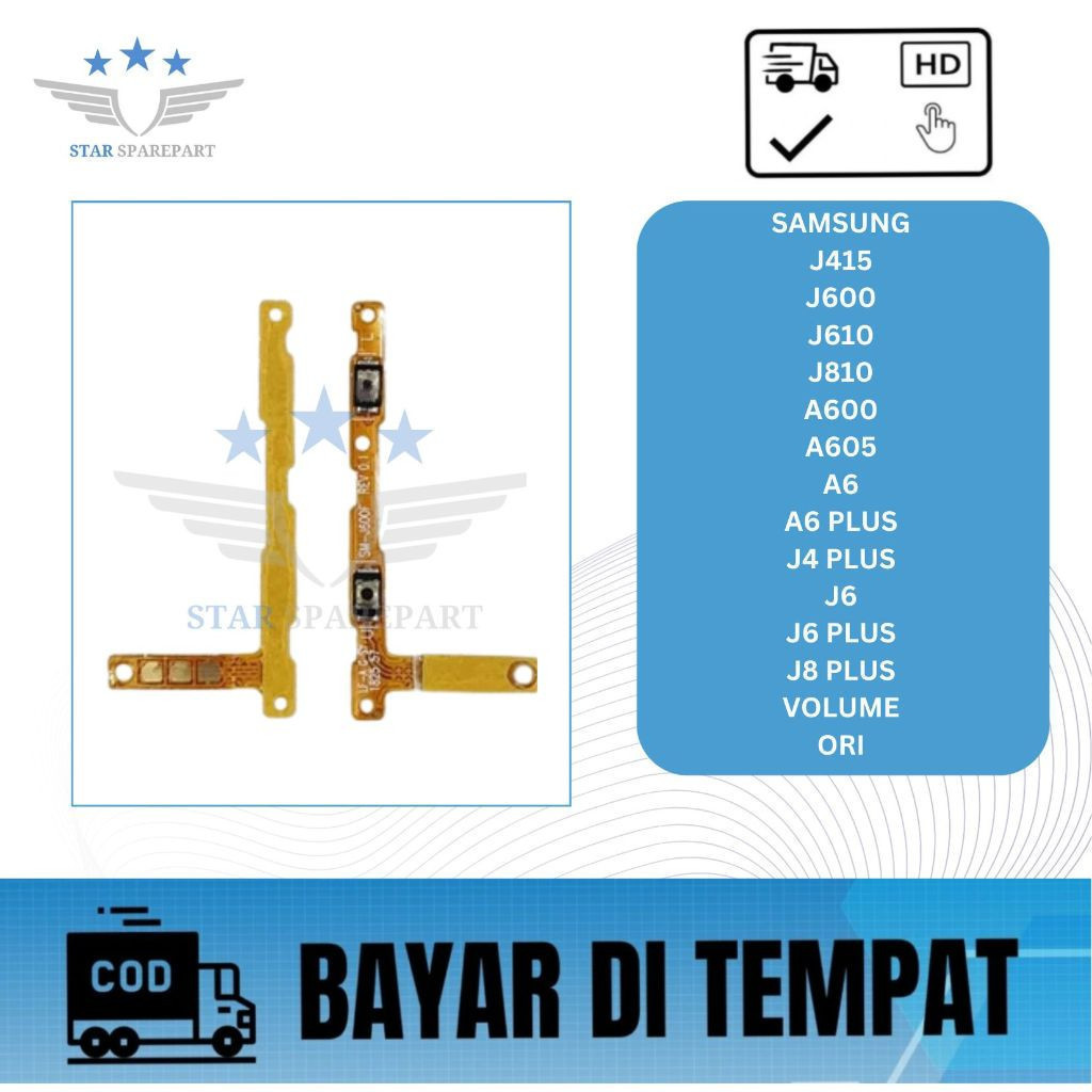 Jual FLEXIBEL SAMSUNG J415 / J600 / J610 / J810 / A600 / A605 + VOLUME ORI ( GALAXY A6 / A6 PLUS ...