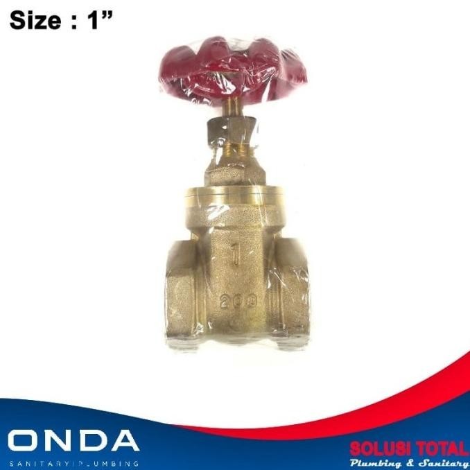 Jual Onda Stop Kran / Gate Valve Fh 1" Kuningan 1 Inch Keran Putar | Shopee Indonesia
