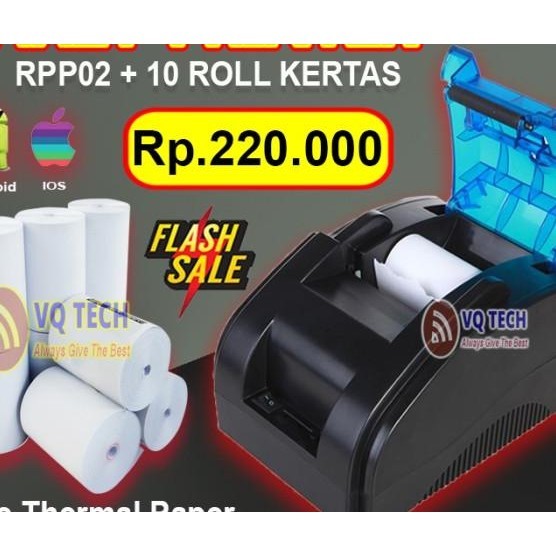 Jual Paket Printer Thermal Bluetooth Rpp02 + 10 Roll Kertas | Shopee Indonesia