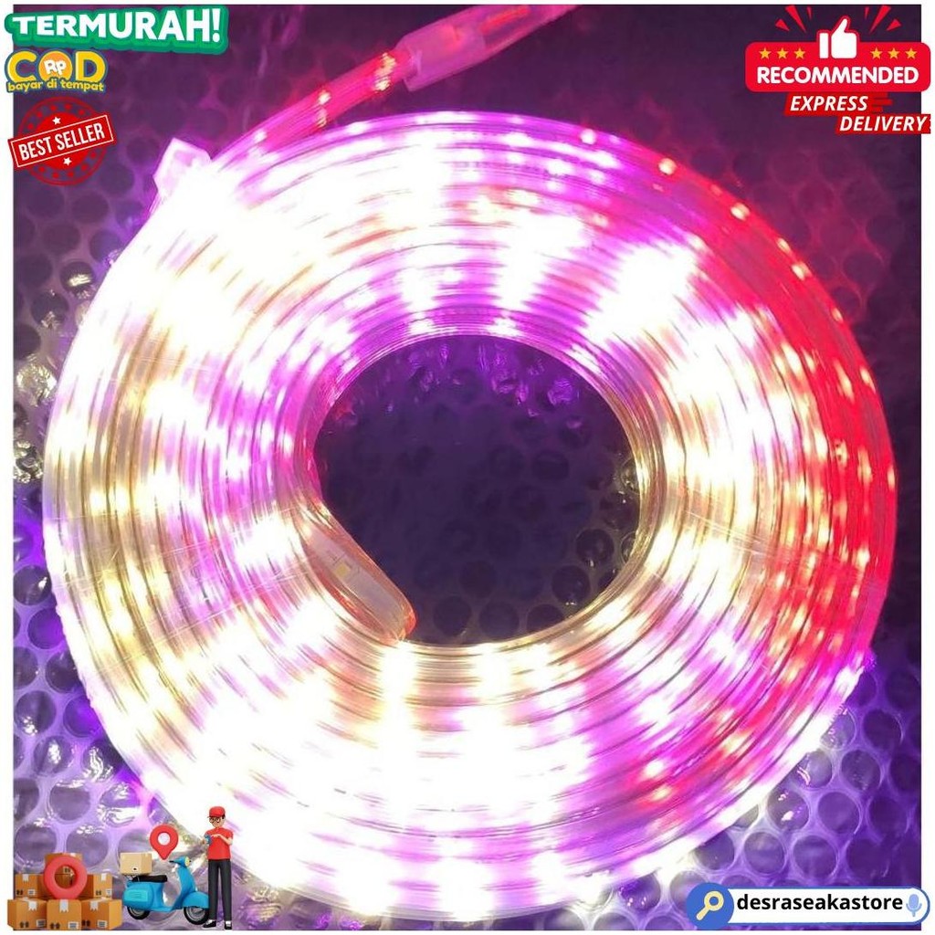 Jual Lampu Led Strip Selang Rgb 2835 3528 Smd Rope Light 10 Meter Warna ...