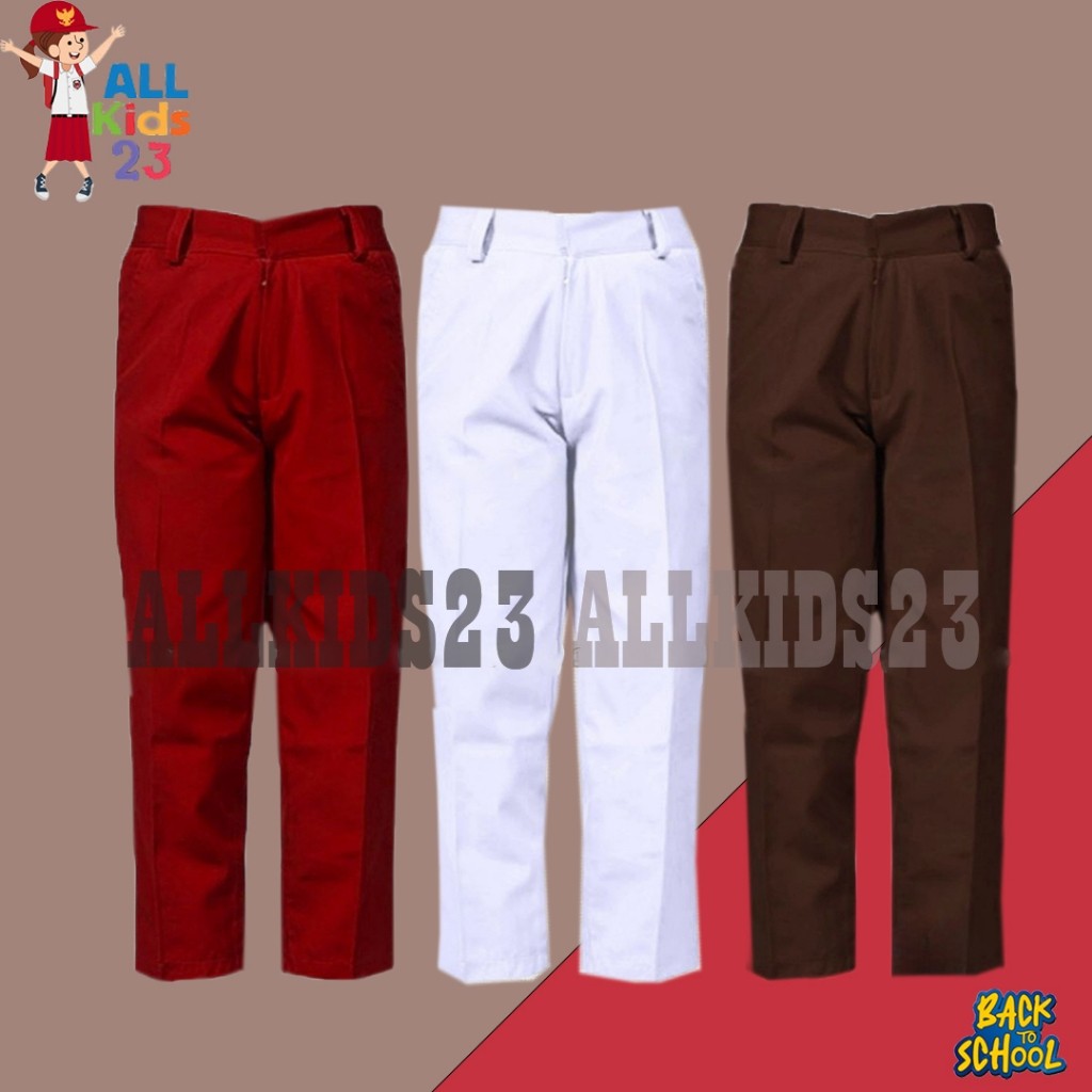 Jual Seragam Sekolah Baru // Celana Merah Pramuka Putih SD Panjang Seragam Sekolah Celana ...