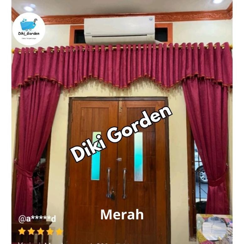 Jual Terbaru 1 Set Gorden Poni Atas Pintu Tengah Ruang Tamu Pintu Utama ...