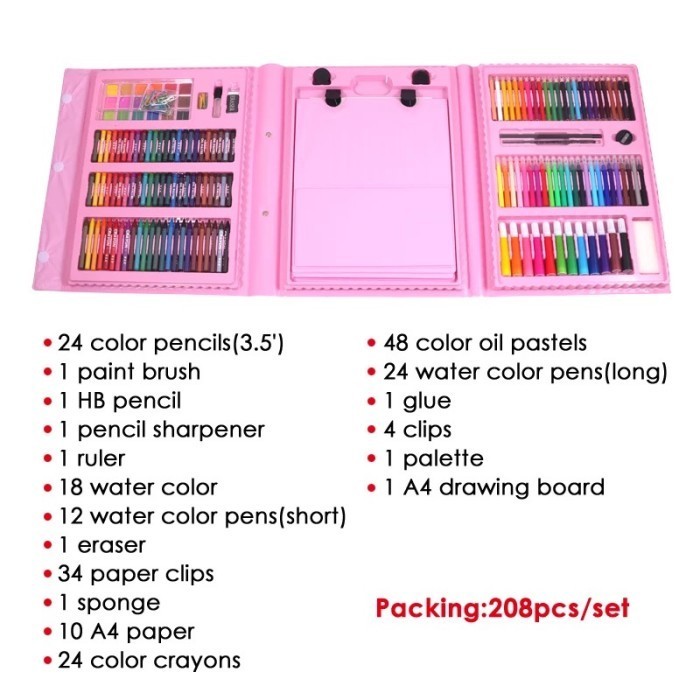 Jual Azalia Alat Lukis Set 208 Pcs Alat Menggambar Melukis Anak-Anak ...