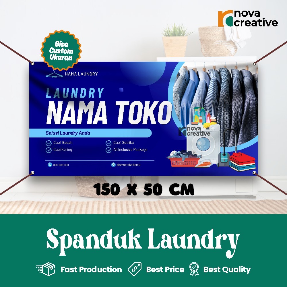 Jual Cetak Banner Layanan Antar Jemput Laundry Baligho Custom Desain ...