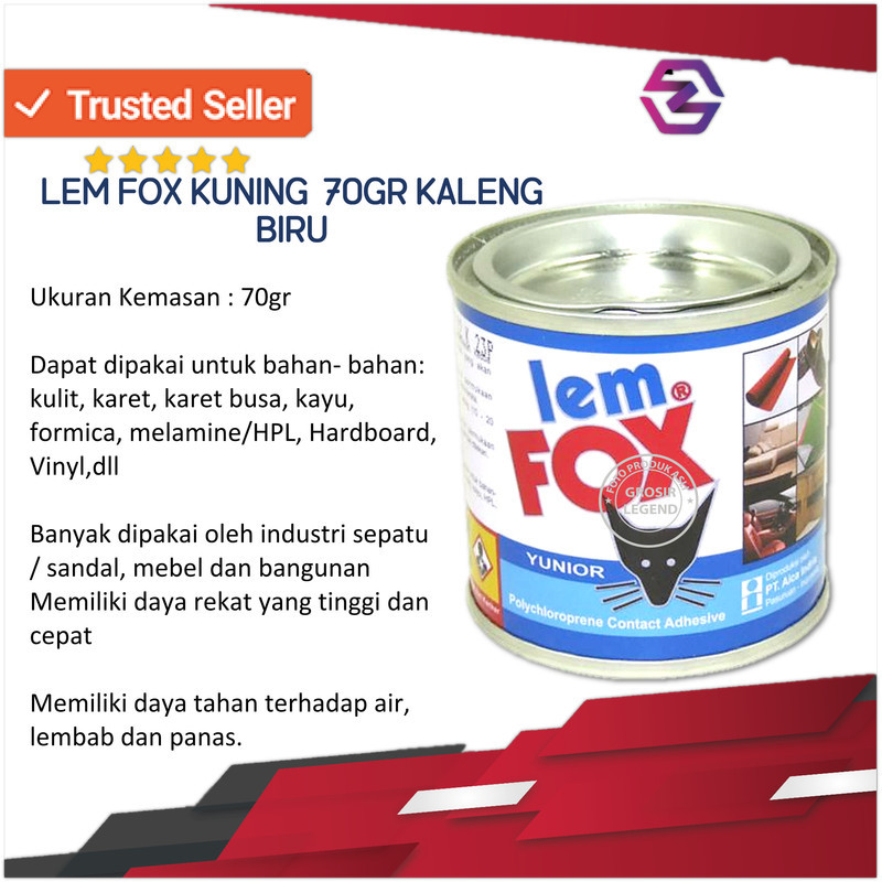 Jual Lem fox kuning kaleng warna biru - 70gr | Shopee Indonesia