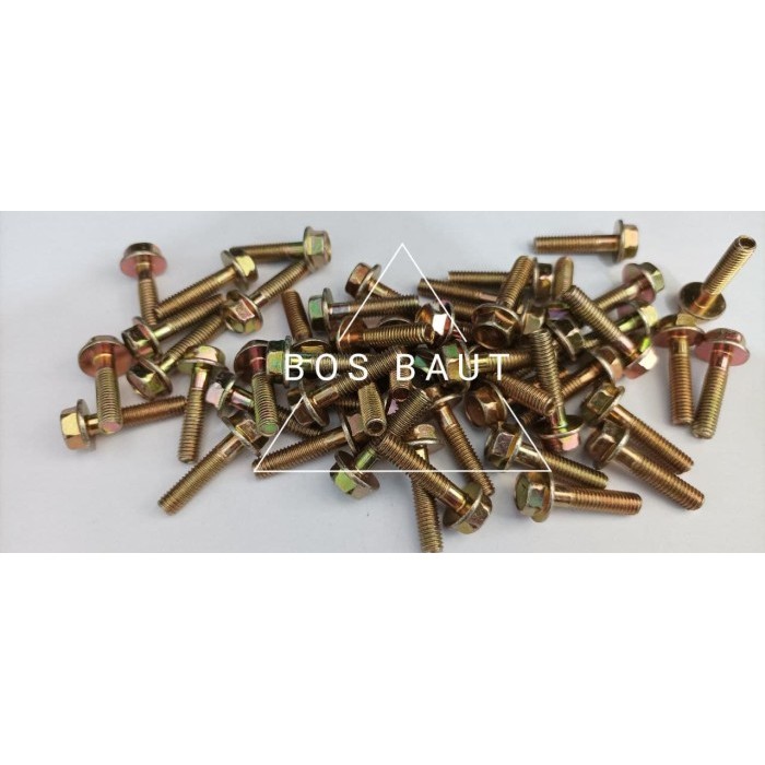 Jual BAUT FLANGE M6X25 KUNING | Shopee Indonesia