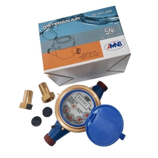 Jual Paket Hemat!!Meteran Air Bodi Besi 1/2'' Standar Pdam Dan Stop ...