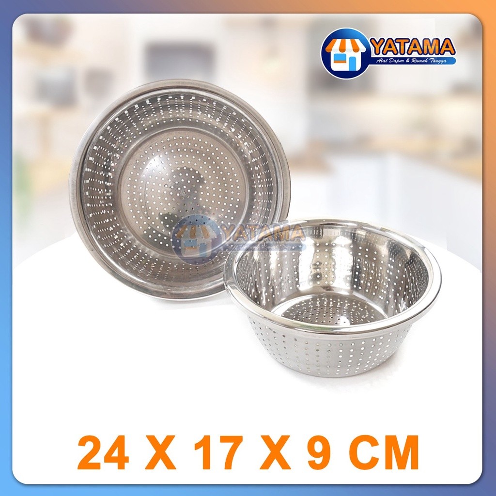 Jual BASKOM BOLONG SARINGAN LUBANG STAINLLESS STEEL KECIL BESAR 20 22 ...