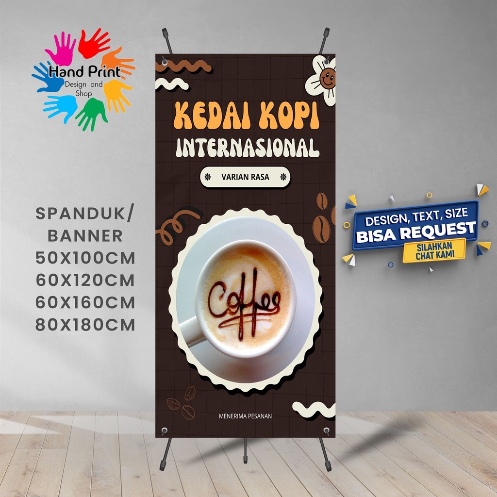 Jual SPANDUK BANNER Kopi Coffeeshop Warna Hitam Coklat Bisa Request ...