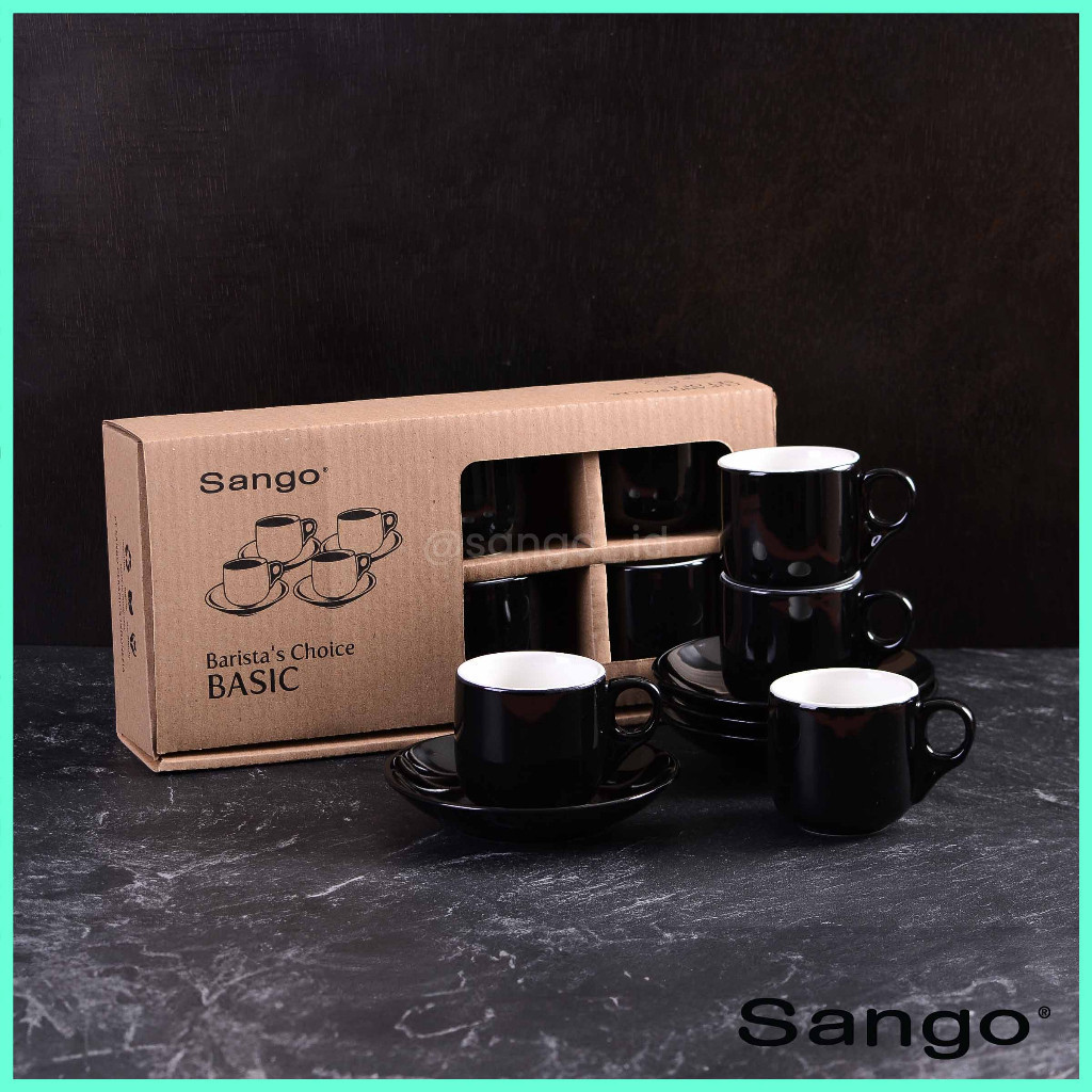Jual SANGO Barista's Choice Basic Cafe Set Black (Isi 8) Hampers ...