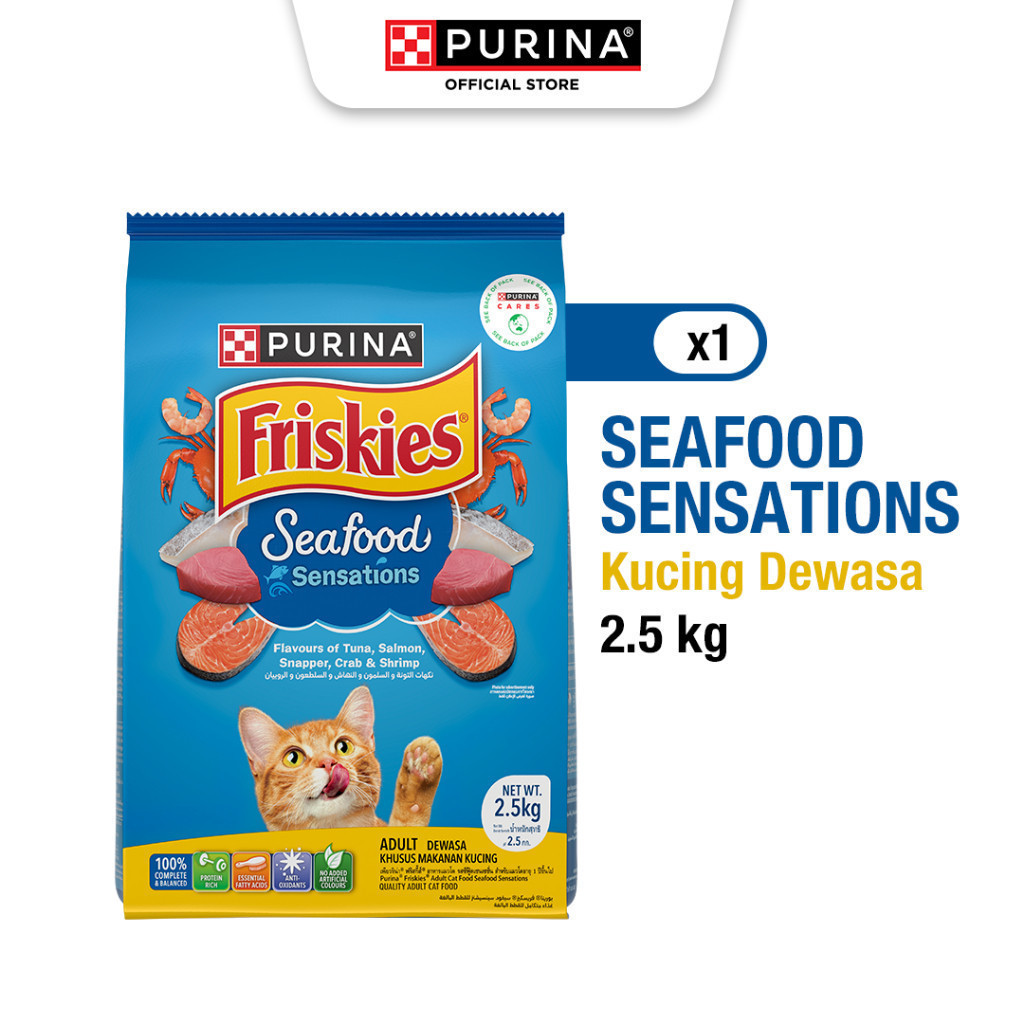 Jual FRISKIES Adult Seafood Sensation Makanan Kucing Dewasa Kering 2 ...