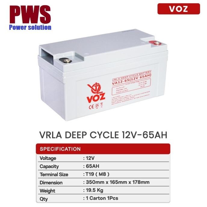 Jual BATTERY KERING VRLA VOZ 12V65AH | Shopee Indonesia