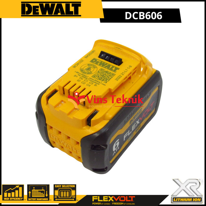 Jual Baterai Battery Cordless 60V 6 Ah Flexvolt Dcb606 Dewalt Dcb 606 | Shopee Indonesia