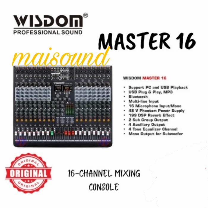 Jual MIXER WISDOM MASTER16 ORIGINAL WISDOM MASTER 16 CHANNEL WITH ...