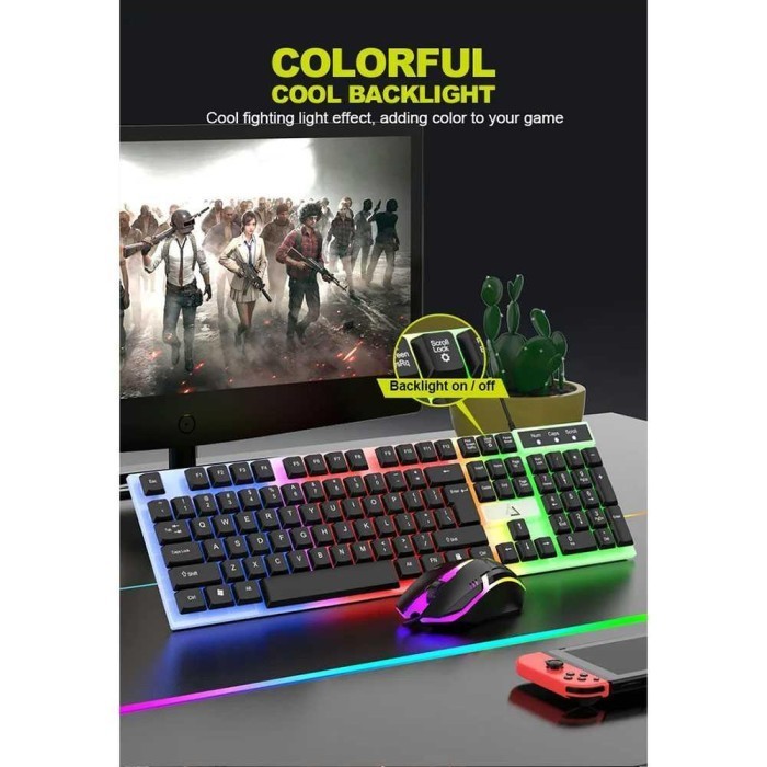 Jual Keyboard Luminous Led Mechanical Feel With Mouse - Gt100 Fpt ...