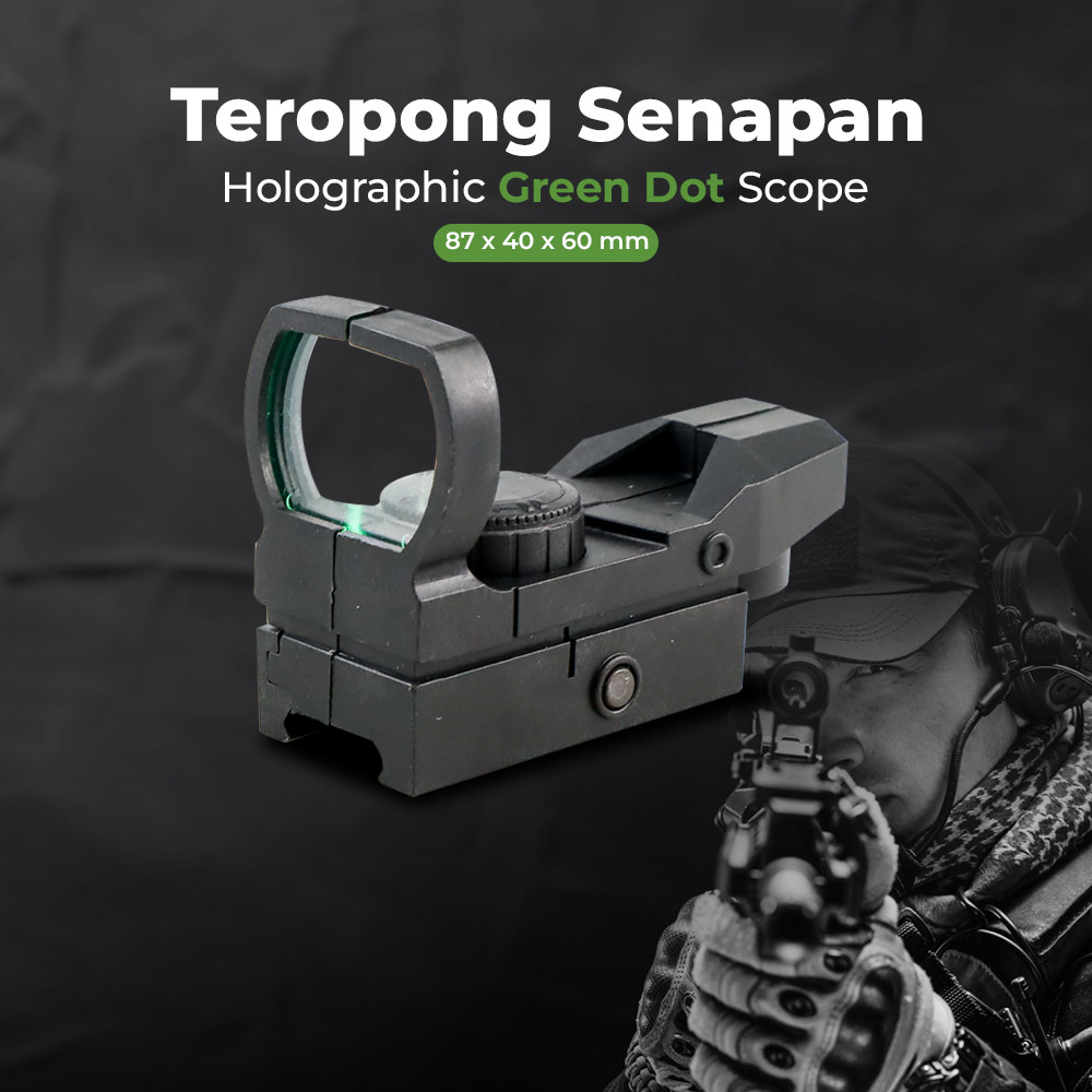 Jual Kekeran Teropong Senapan Holographic Green Dot Scope 20mm - 9ZBK ...
