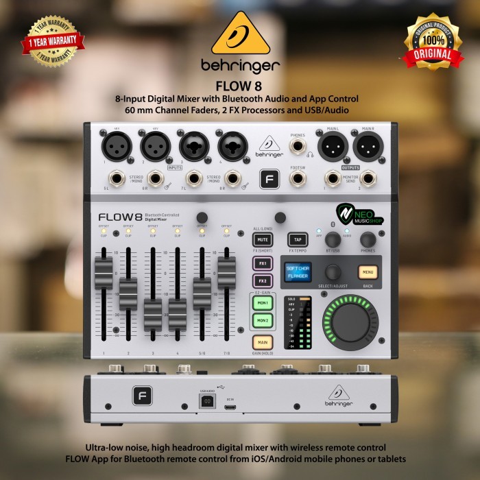 Jual Behringer Flow 8 8-Input Digital Mixer And Usb/Audio Interface ...