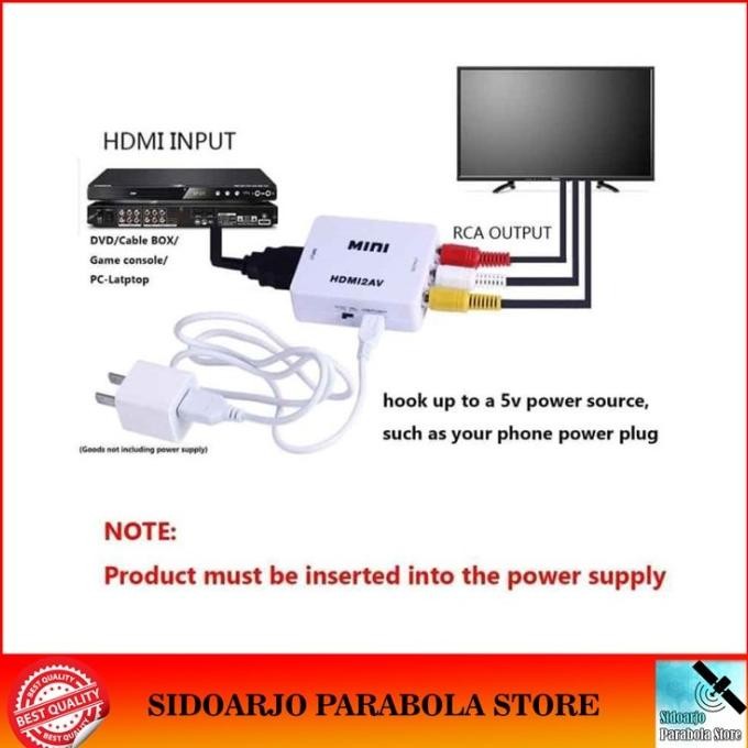 Jual Converter Mini Hdmi2Av Box Adapter Mengubah Hdmi To Av Rca Tv ...