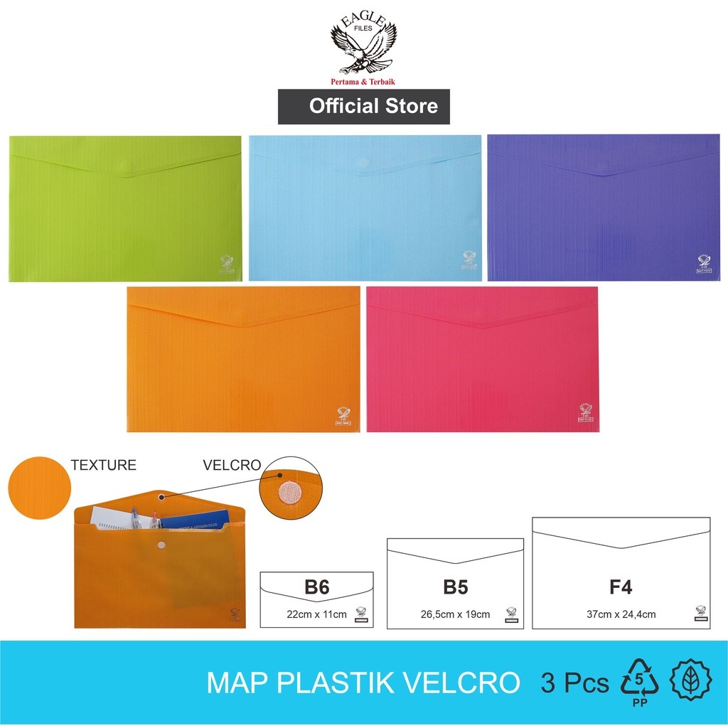 Jual EAGLE Map Plastik / Map Kancing / Map Kancing Plastik / Map ...