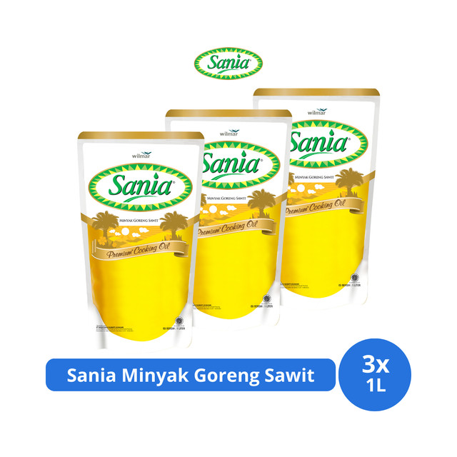 Jual Sania Minyak Goreng Sawit Premium Cooking Oil Pouch 1L x 3 pcs ...