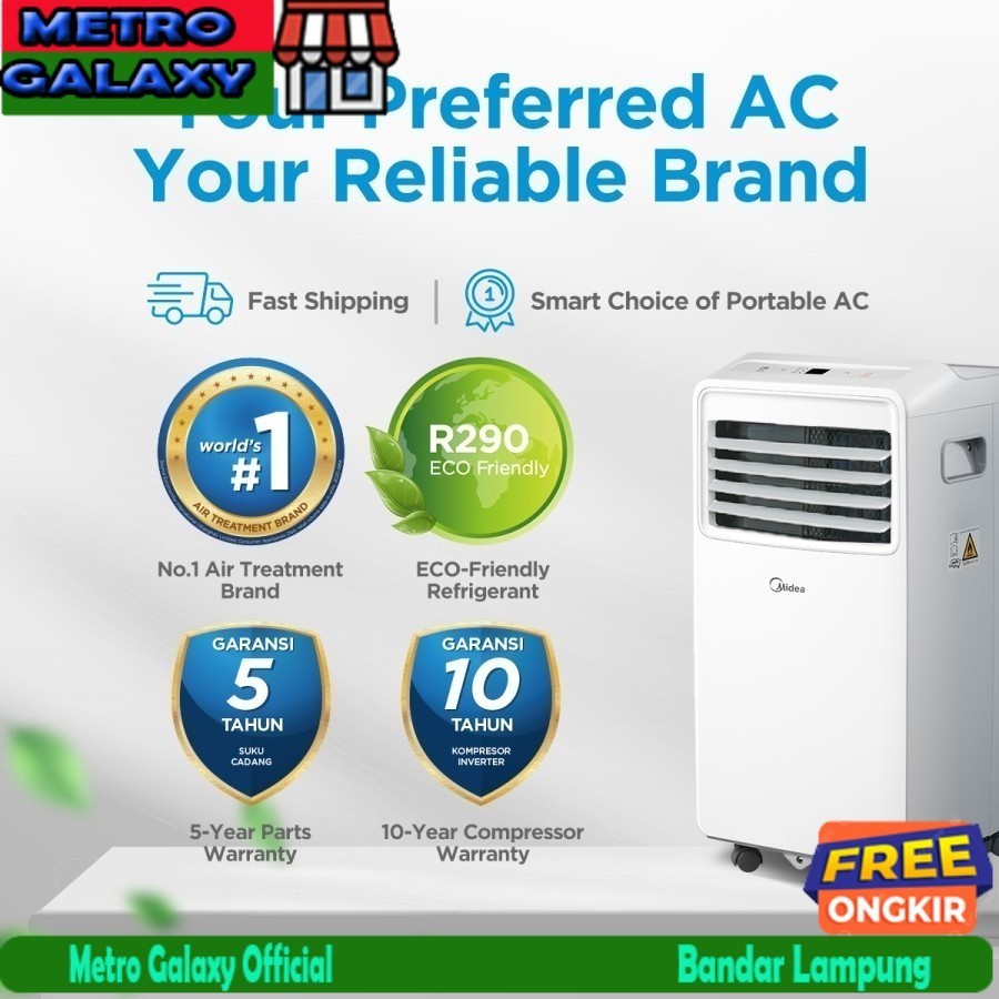 Jual Midea AC Portable / AIR CONDITIONER MPHA-05CRN7 0,5PK . Baru ...