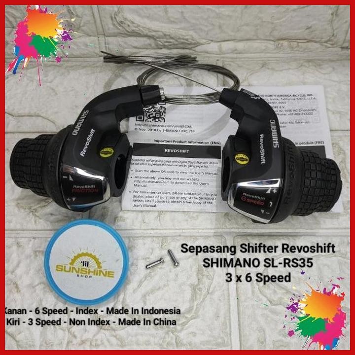 Jual (LIL) SHIFTER REVOSHIFT SHIMANO SL-RS35 OPERAN GAS 3 X 6 SPEED MTB ...
