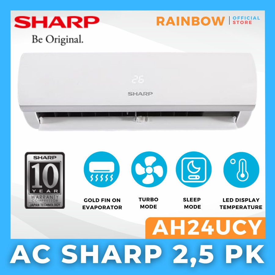 Jual AC SHARP 2,5 PK LOW WATT AH24UCY | Shopee Indonesia