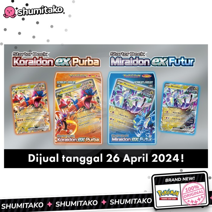 Jual Ready Kartu Pokemon TCG Scarlet Violet Starter Deck Koraidon ex Purba dan Miraidon ex Futur ...