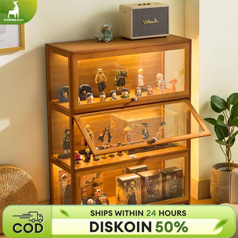 Jual Panel Transparan Lemari Pajangan Susun Lemari kayu 4/3 lapis ...