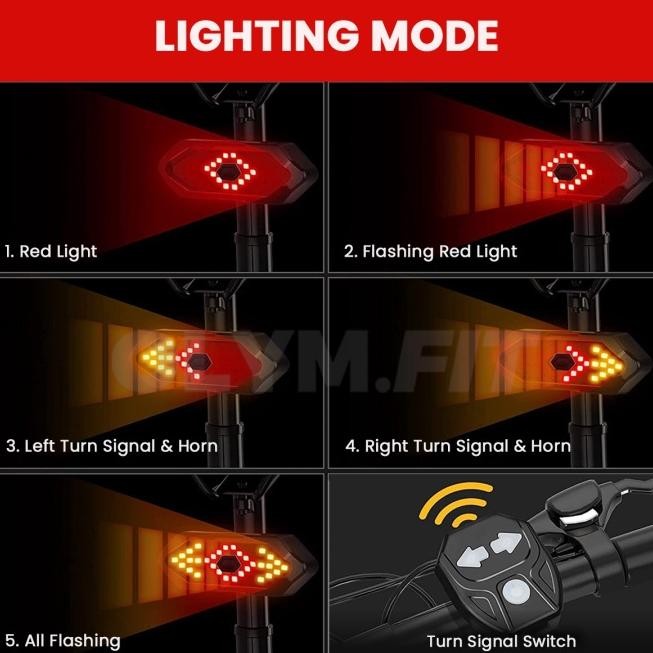 Jual dw-45 Lampu Sepeda Belakang Dengan Sein Wireless Sen MTB Road BIke ...