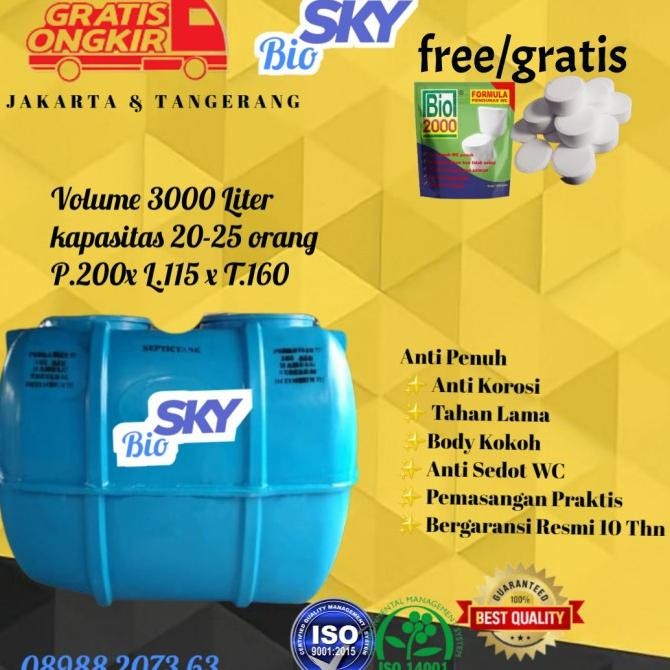 Jual Septic Tank Bio Biofilter Sepiteng Biotank Biotech 3000 Liter ...