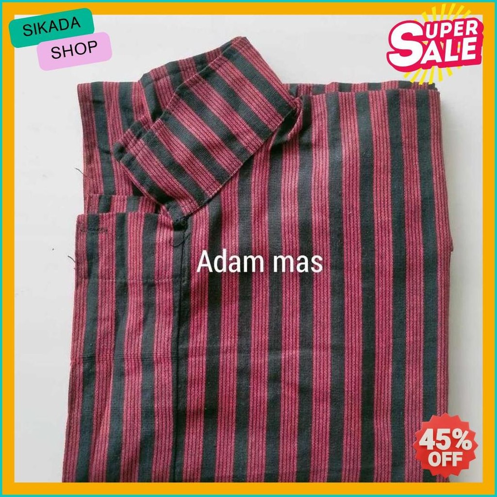 Jual Baju Surjan Lurik Hitam Putih Baju Surjan Lurik Jogja Baju Surjan Lurik Pria Adat Jawa ...