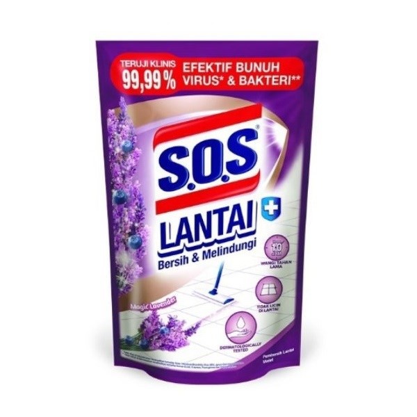 Jual SOS FLOOR CLEANER MAGIC LAVENDER POUCH 500 ML | Shopee Indonesia