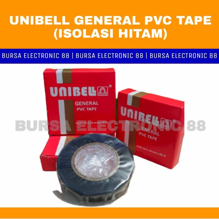 Jual ~~~~~] UNIBELL GENERAL PVC TAPE ( ISOLASI HITAM UNIBELL ) | Shopee ...