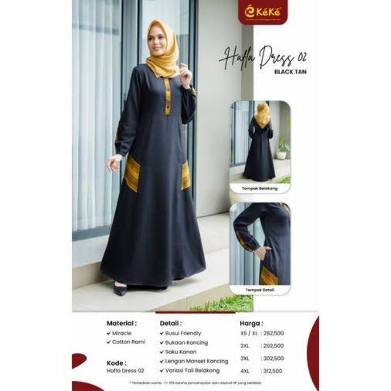 Jual Gamis Dewasa Keke Hafla Dresd Black Tan Simple Abaya | Shopee ...