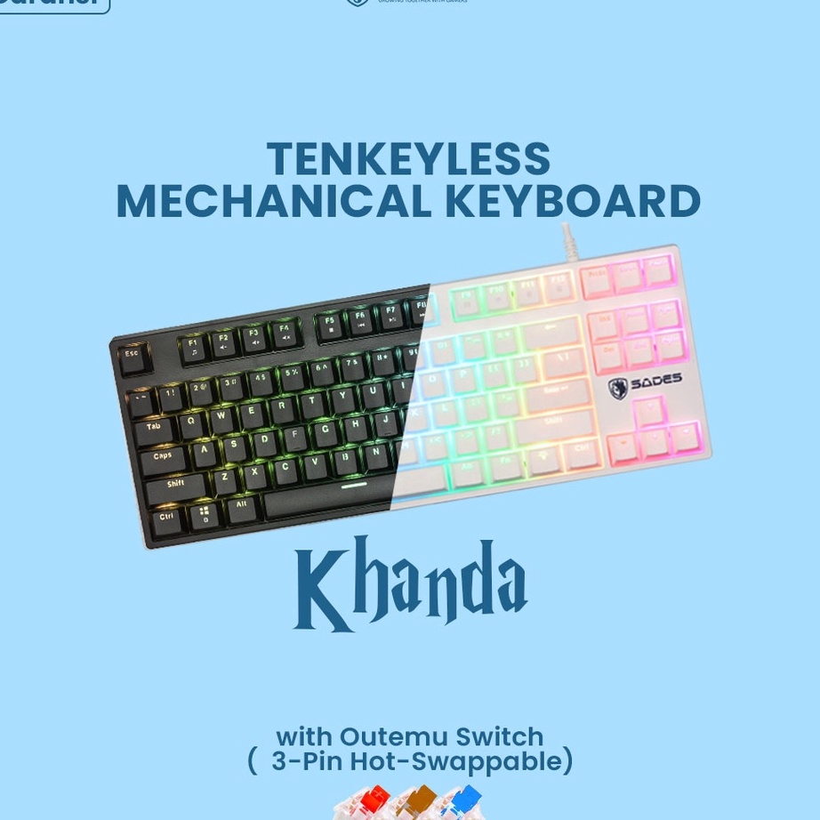 Jual Produk Keren Keyboard Gaming Mechanical TKL Sades Khanda ...