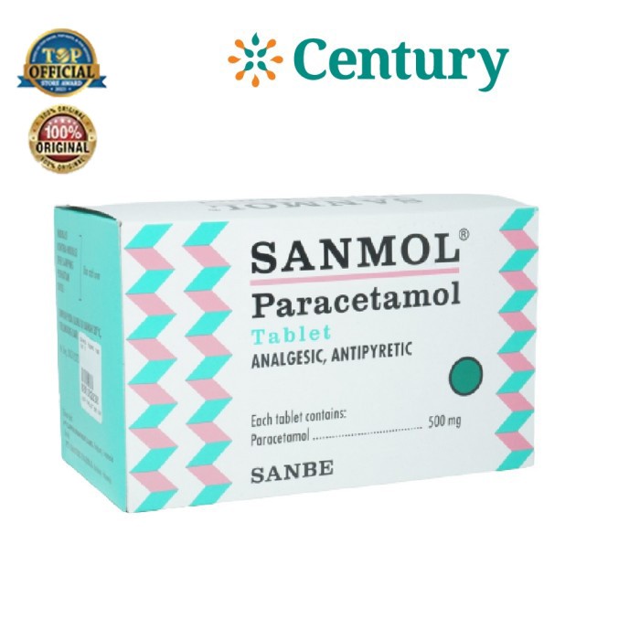 Jual SANMOL 1 STRIP 4 TABLET / PARACETAMOL 500MG / PANAS DEMAM | Shopee ...