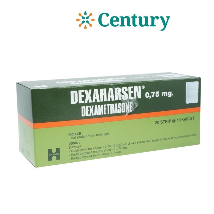 Jual DEXAHARSEN 0.75MG 1 Striip isi 10 Tablet / DEXAMETHASON / RADANG ...