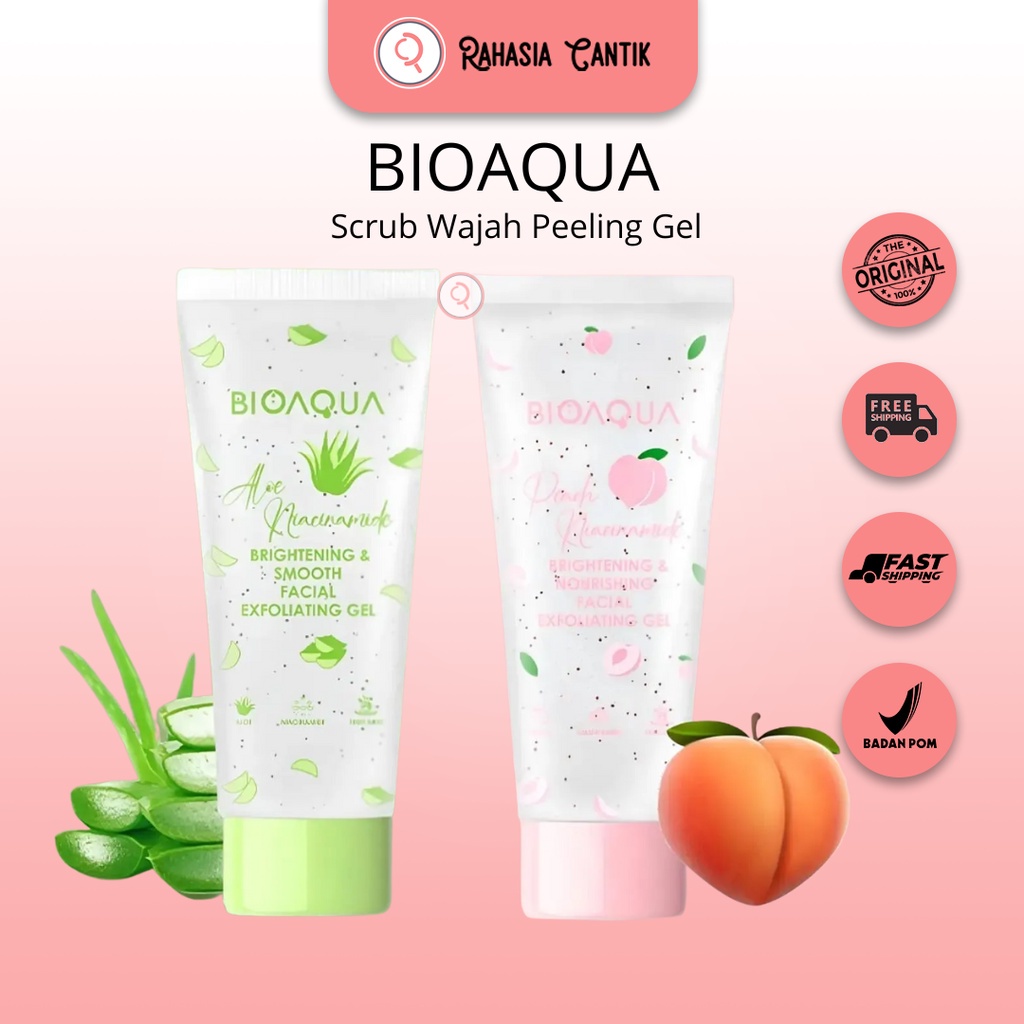 Jual BIOAQUA Scrub Wajah Peeling Gel Niacinamide Brightening & Smooth ...