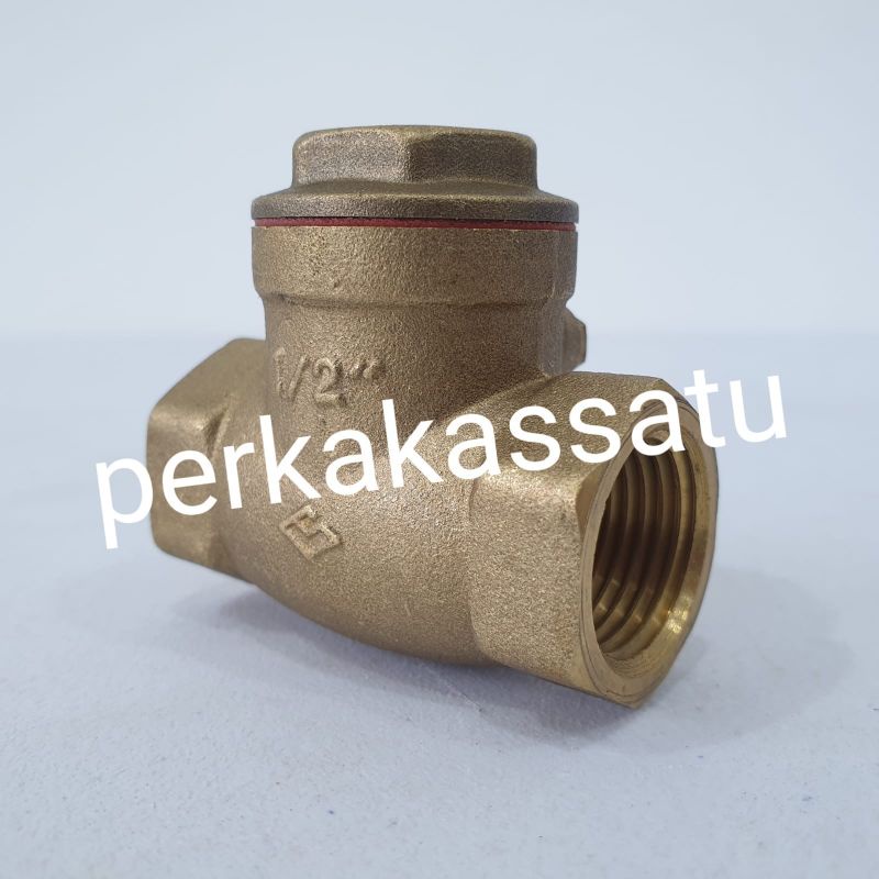 Jual CHECK VALVE KUNINGAN 1/2" 1/2 INCI INCH SAILING WITH RUBBER C6016 ...