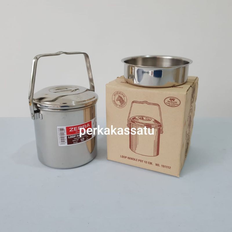 Jual RANTANG TUNGGAL LOOP HANDLE POT 12CM 12 CM STAINLESS ZEBRA ...